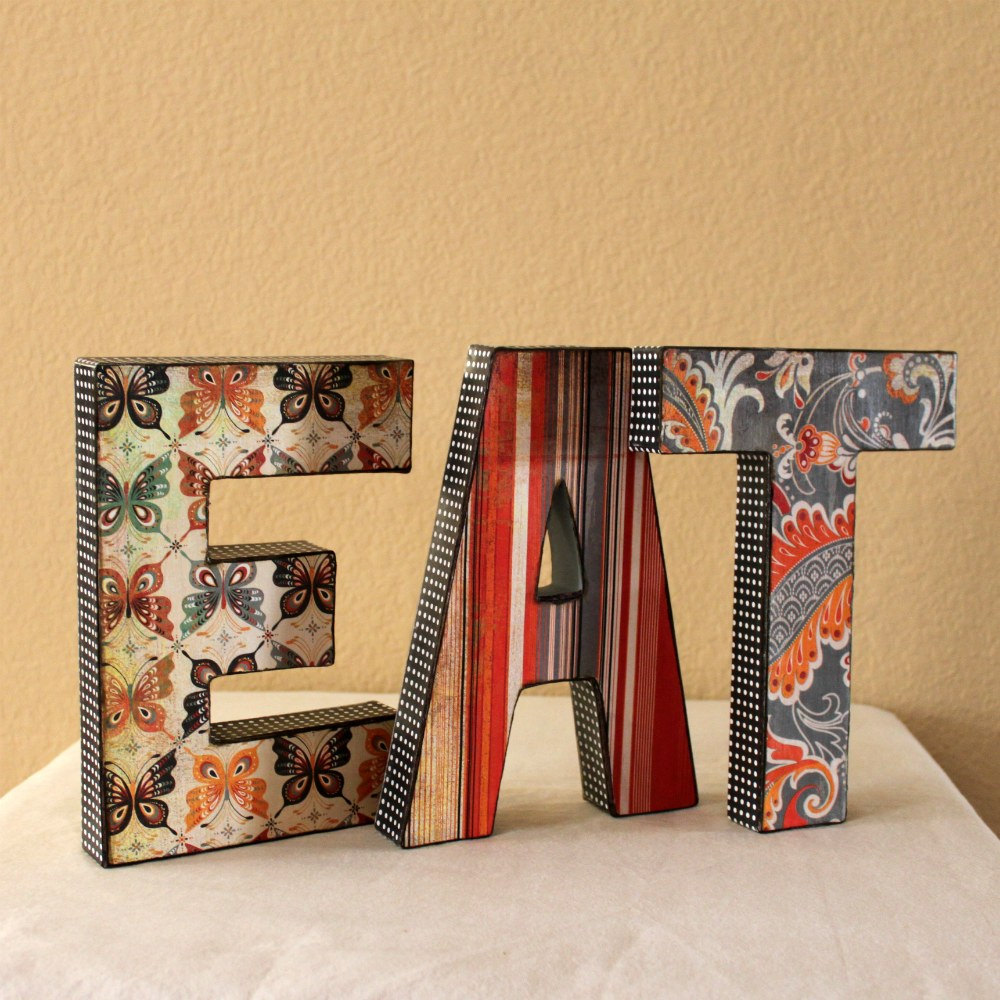 Decoupaged Custom Names Words Letters on Luulla